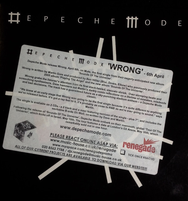 Depeche Mode "Wrong" 2009